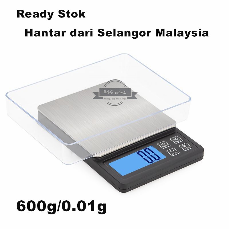 600g × 0.01g Mini Digital Jewellery Pocket Scale/ Penimbang digital ...
