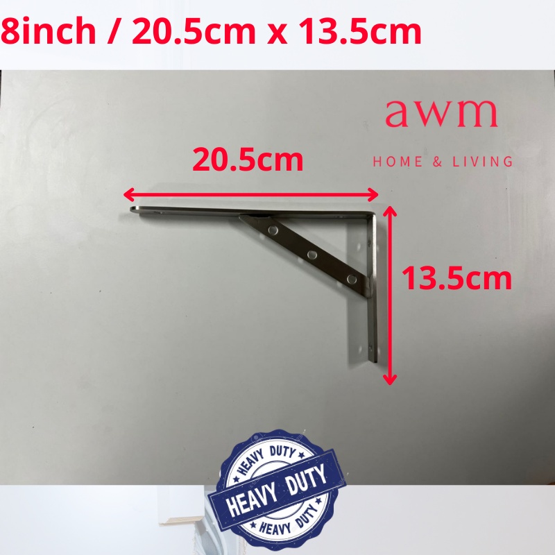 AWM Stainless Steel 304 Heavy Duty L Bracket thickness 4mm DIY dinding ...