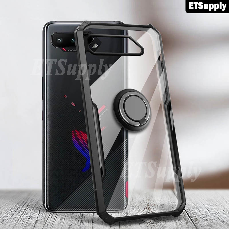 Luxury Clear Armor Ring Case for Asus Rog 5 Pro Phone Case Magnetic ...