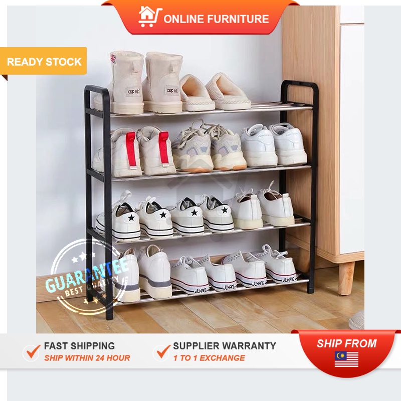 𝗥𝗘𝗔𝗗𝗬 𝗦𝗧𝗢𝗖𝗞 : 4 Tier Modern Hostel Home Outdoor / Indoor Shoe Rack Rak ...