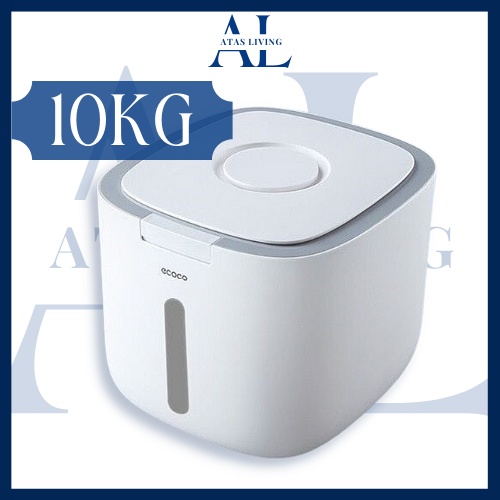 🔷ATAS🔷ECOCO Rice Storage Container Rice Box 5kg 10kg Insect Moisture ...