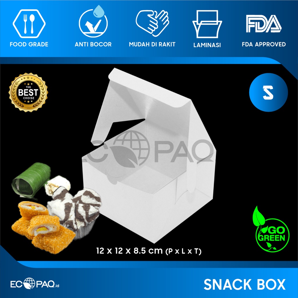 PUTIH Snack Box - Catering Catering Box - Cake Box - WHITE - 12x12x8.5 ...