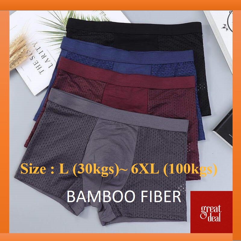 Boxer Men / Breathable / Underwear / Seluar Dalam Lelaki Dewasa / Size L to 6XL | Shopee Malaysia