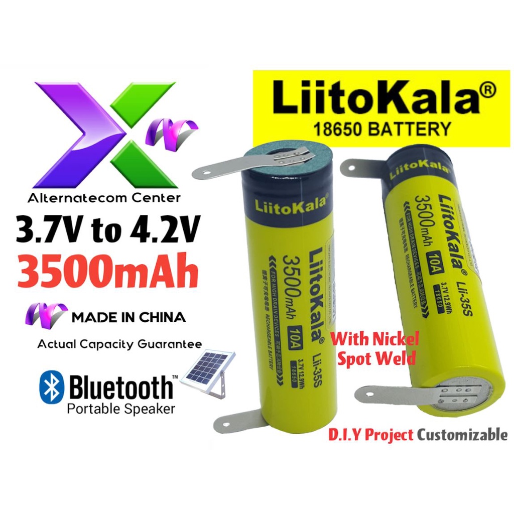 18650 Battery Custom DIY Lithium Li Ion 3500mAh Lii 35S 10A Hi Drain ...