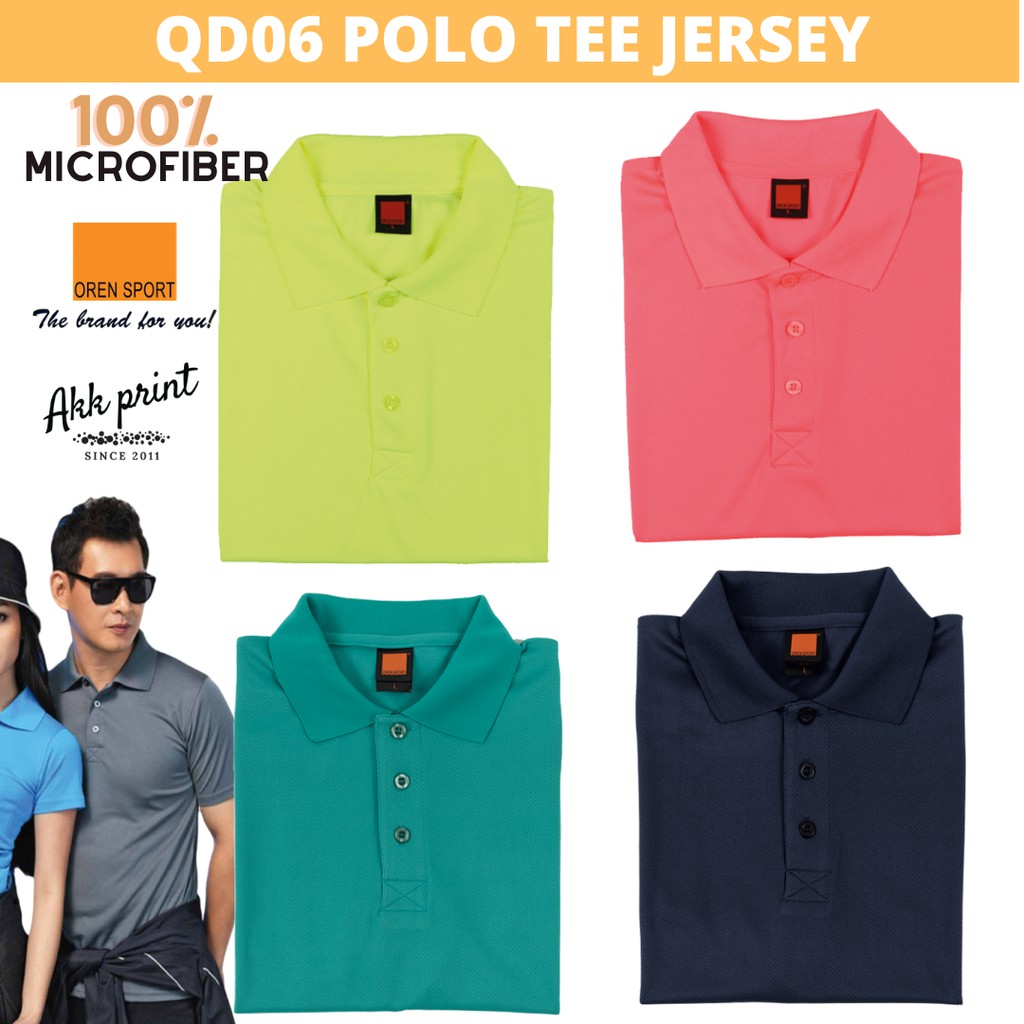 Orensport QD06 100% Tshirt Polo Plain Collar Printing Quick Dry Serap ...
