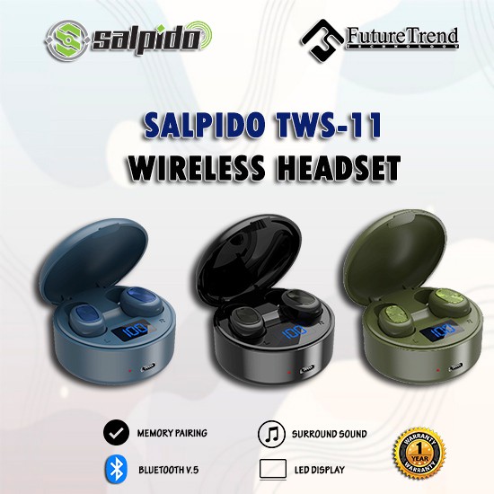 Salpido TWS-11 Wireless Headset With Bluetooth 5.0/Surround Sound ...