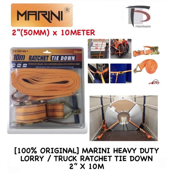 [100% ORIGINAL] MARINI HEAVY DUTY LORRY / TRUCK RATCHET TIE DOWN CARGO ...