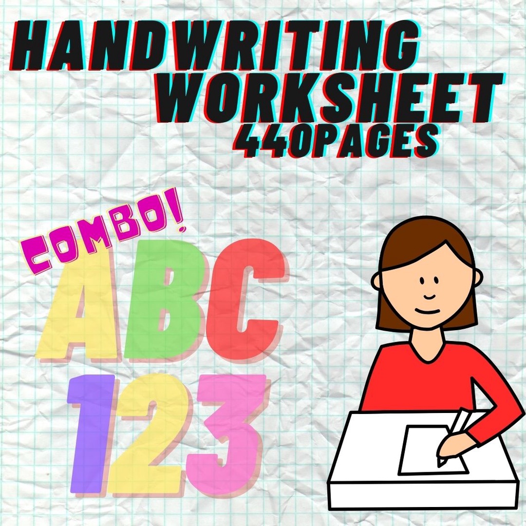 Handwriting Worksheets ABC & 123 (440 pages) | Shopee Malaysia