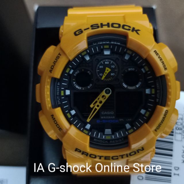 Casio G-SHOCK GA-100A-9ADR BUMBLEBEE Analog & Digital Men's Resin Watch ...