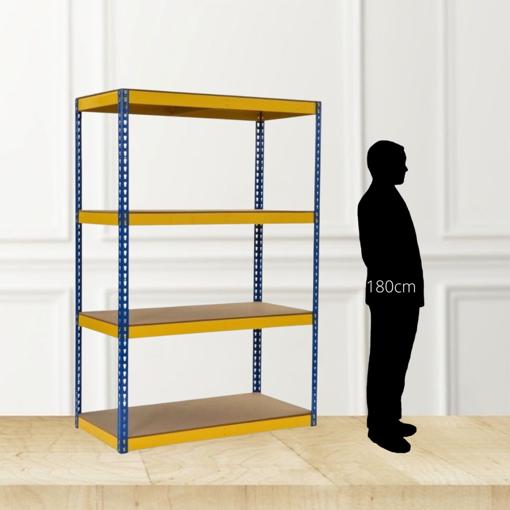 NEXUS [Blue Yellow] 4-Level Boltless Heavy Duty Rack Besi Rak Barang ...