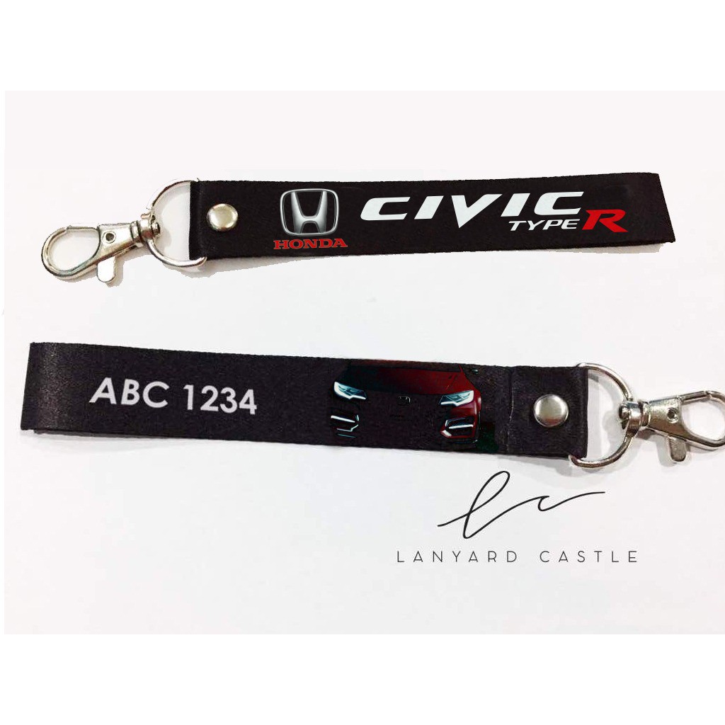 HONDA CIVIC TYPE R CUSTOM PLATE NO./NAME Keychain Keyring keychain no ...