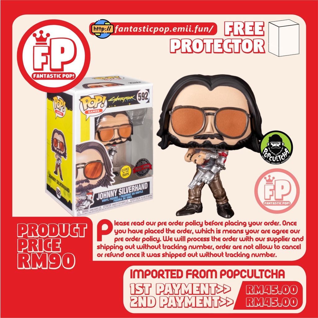 Funko POP : Games - Cyberpunk 2077 - Johnny Silverhand (Glow In The ...