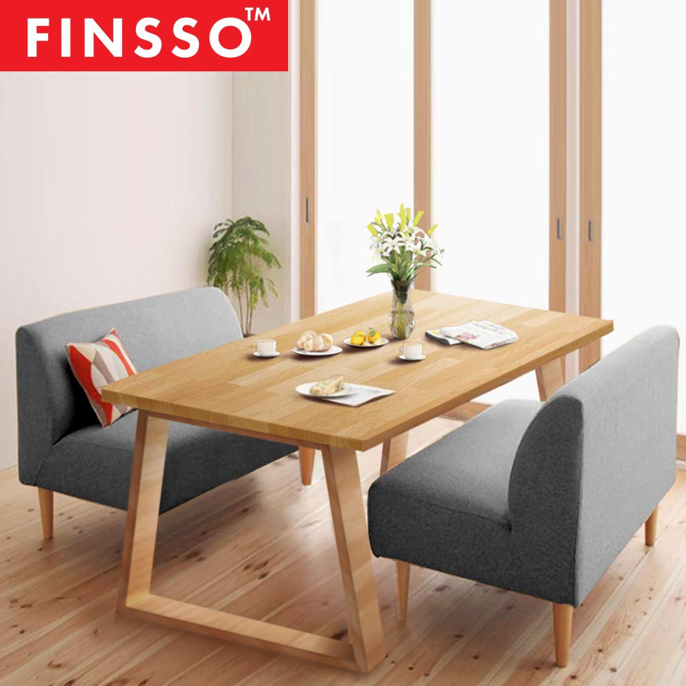FINSSO: Muji Style Felix Canvas Sofa Set with Solid Wood Table ...