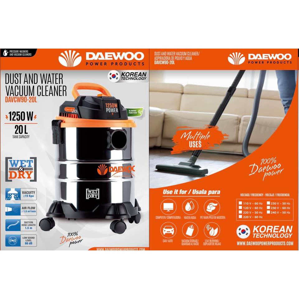 Daewoo Davcw90 15l Davcw90 20l Davcw90 30l Davc90 40l Wet And Dry Vacuum