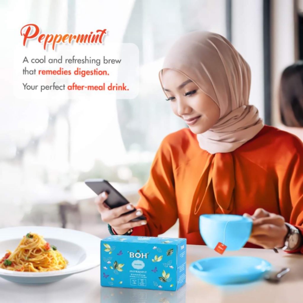 BOH Tea Teh NO CAFFEIN Herb & Fruit Camomile Peppermint Jasmine ...