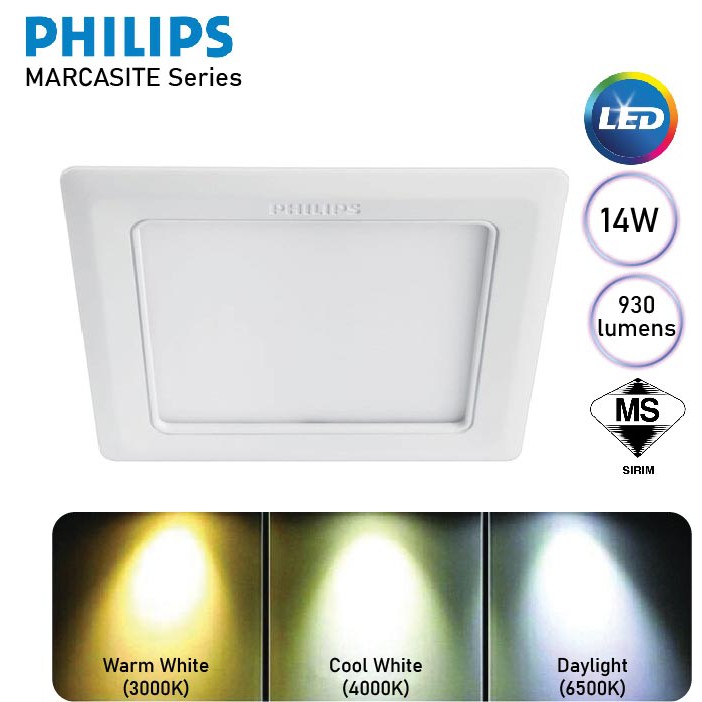 PHILIPS MARCASITE ROUND/SQUARE LED DOWNLIGHT [RD 5" 12W-59522] [SQ 5 ...