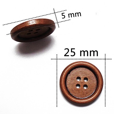 25MM - Classic Wooden Button / Butang Kayu _BAA107 | Shopee Malaysia
