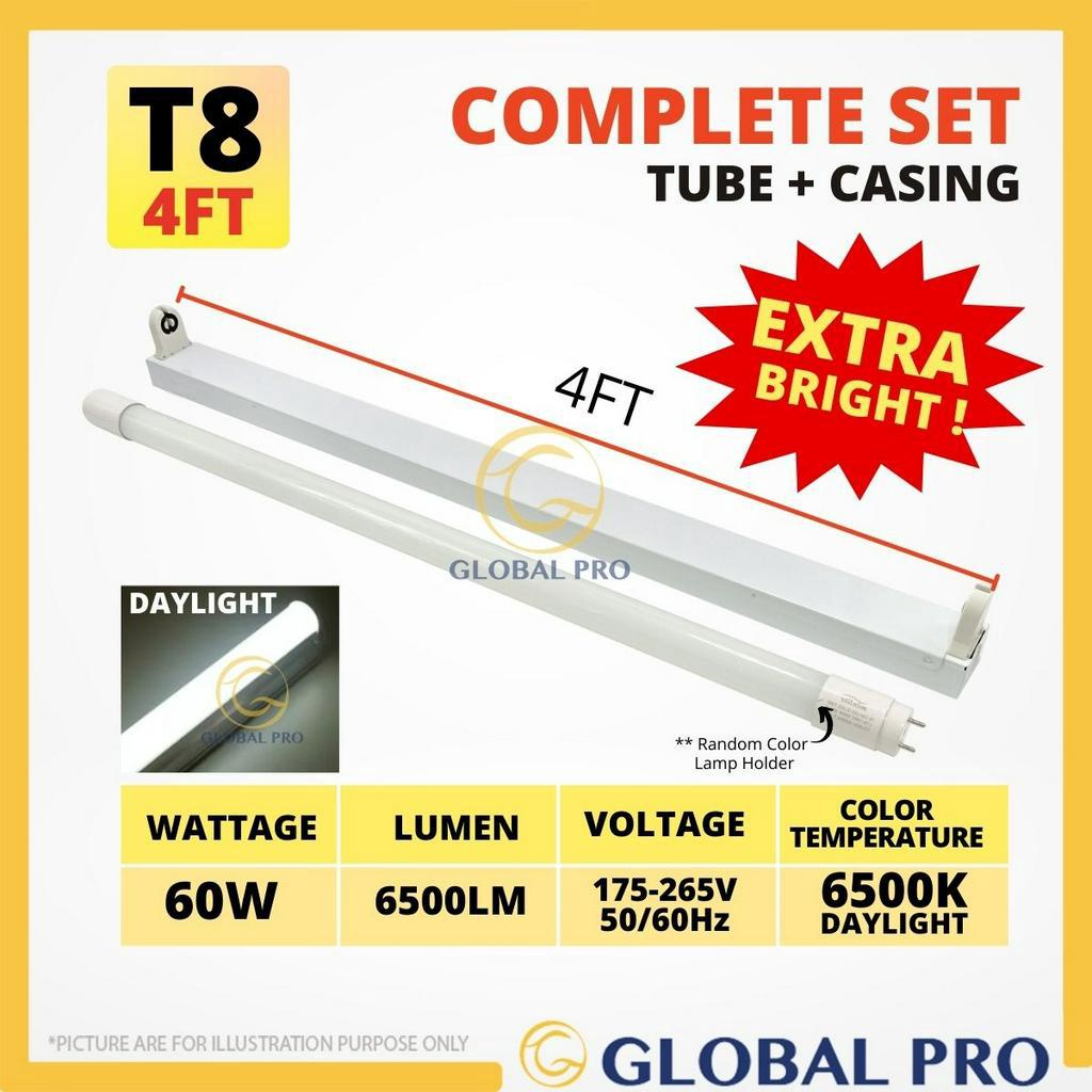 [FULL SET] 2FT 4FT T8 Led Tube Light Lampu Kalimantang LED Set Lampu Panjang LED Ceiling Light ...