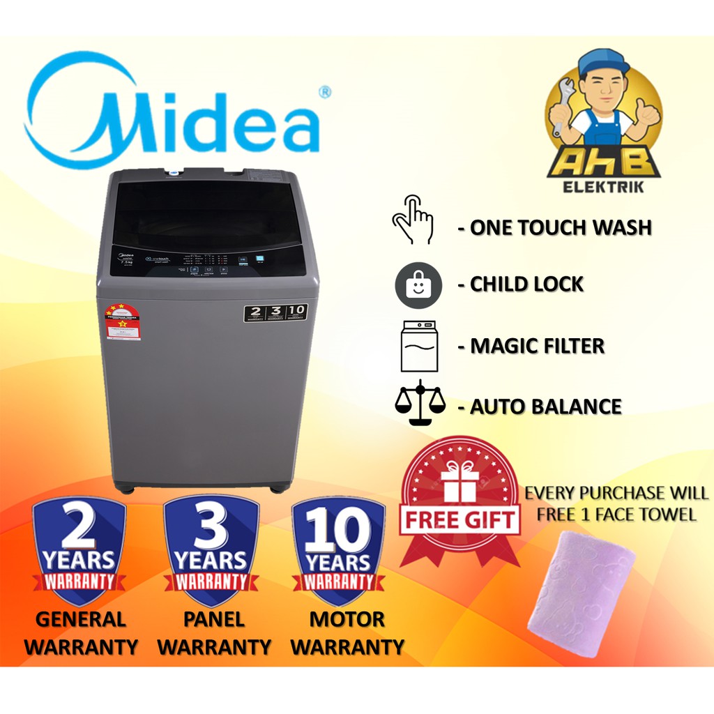 MIDEA MA200W75 FULLY AUTO WASHING MACHINE 7.5KG | Shopee Malaysia