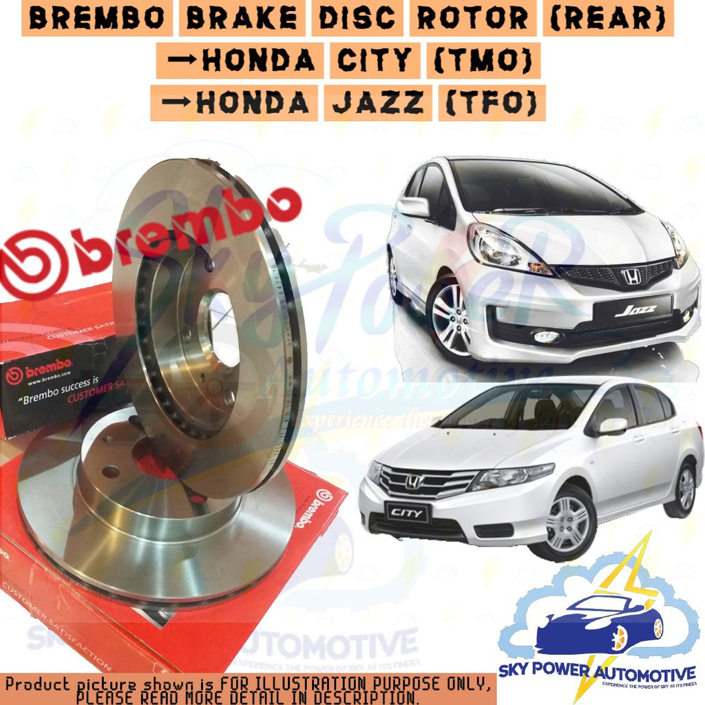 BREMBO HONDA CITY (TMO) / HONDA JAZZ GE (TFO) BRAKE DISC ROTOR (REAR ...