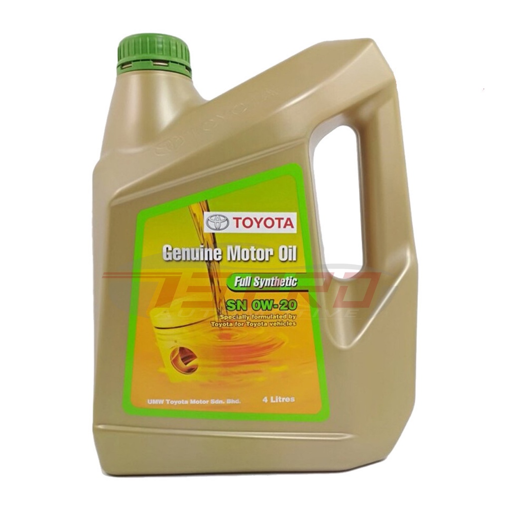 Toyota Genuine 0W-20 0W20 API SN Engine Oil (4L) - Fully Synthetic ...