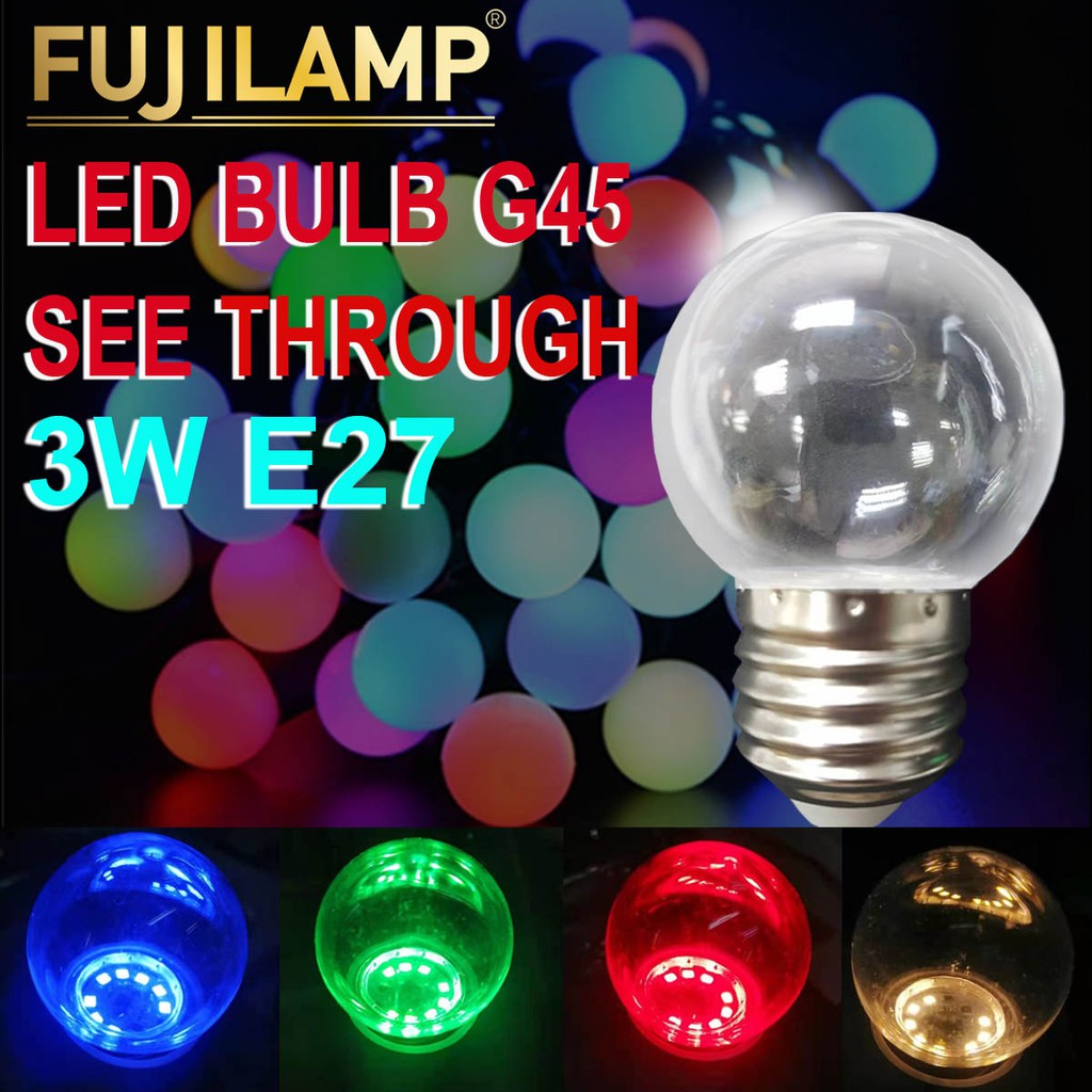 [Local Seller] LED COLOUR BULB SEE THROUGH 3W E27 Lampu Comel Boleh ...