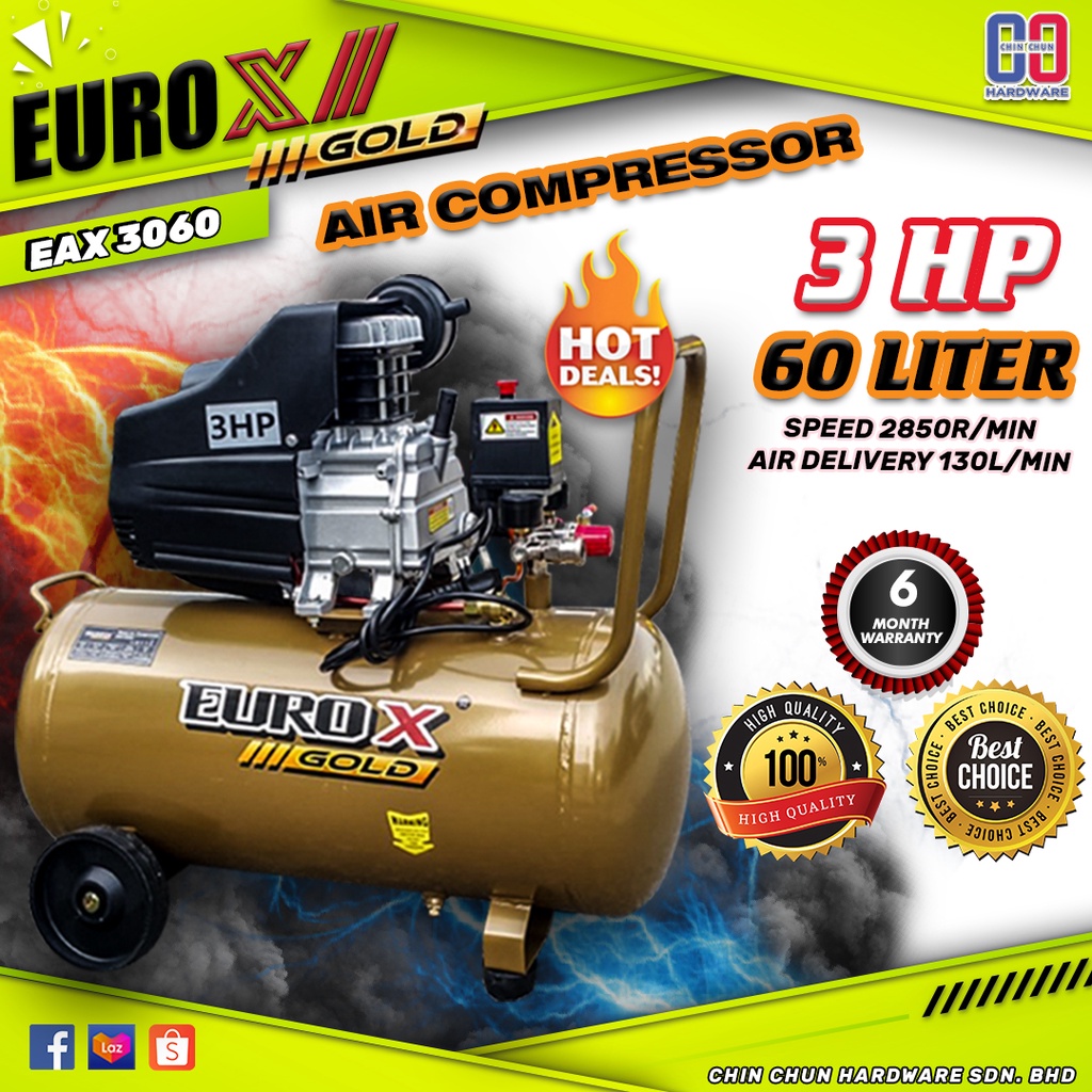 EURO X COMPRESSOR EAX 3060|DAEWOO COMPRESSOR|AIR COMPRESSOR|KOMPESOR|COMPRESSOR 60L|SUBANG|CHIN ...