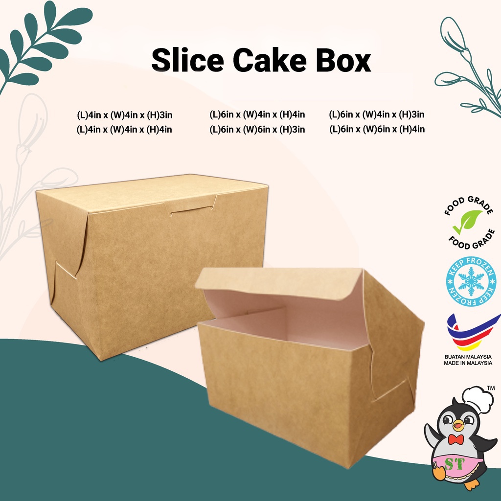 Penguin Box Cake Box - Slice Cake Box 【10pcs /Order】Dessert Box Slice ...