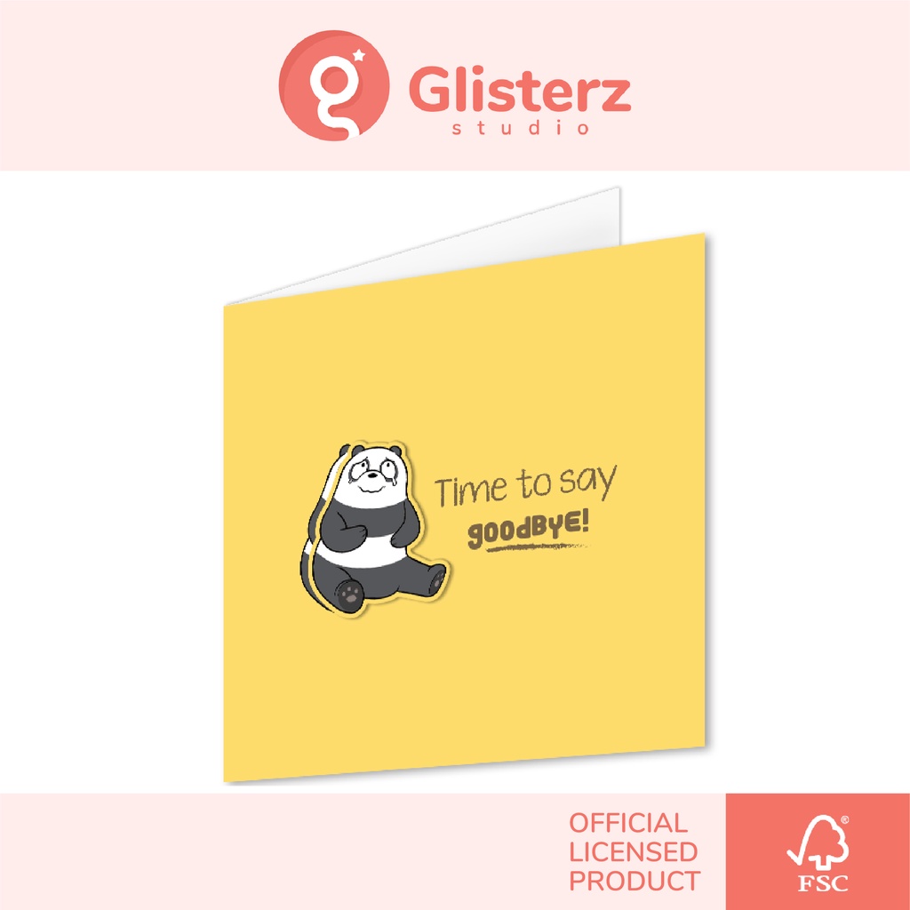 Glisterz 3D Greeting Card - We Bare Bears Goodbye/Farewell Card (WBB ...