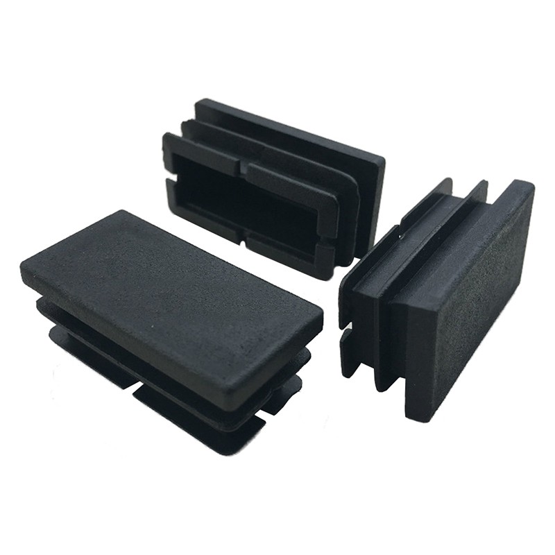 8 Pcs Black Plastic Rectangular Blanking End Caps Inserts 20mm x 40mm ...