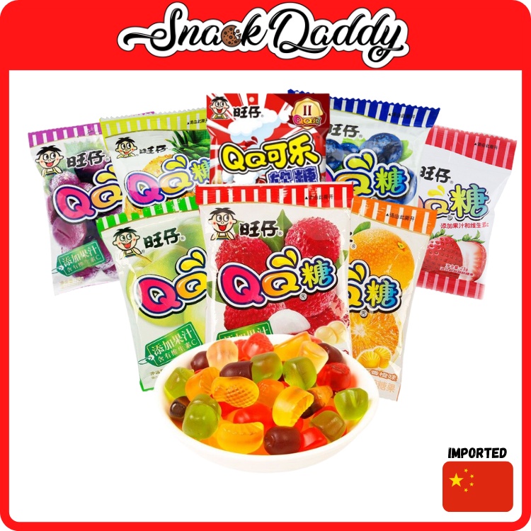 旺仔QQ糖荔枝味 香橙味 青苹果味 蓝莓味 葡萄味 菠萝味 草莓味 可乐味 WangZai QQ Sugar Candy 20g ...