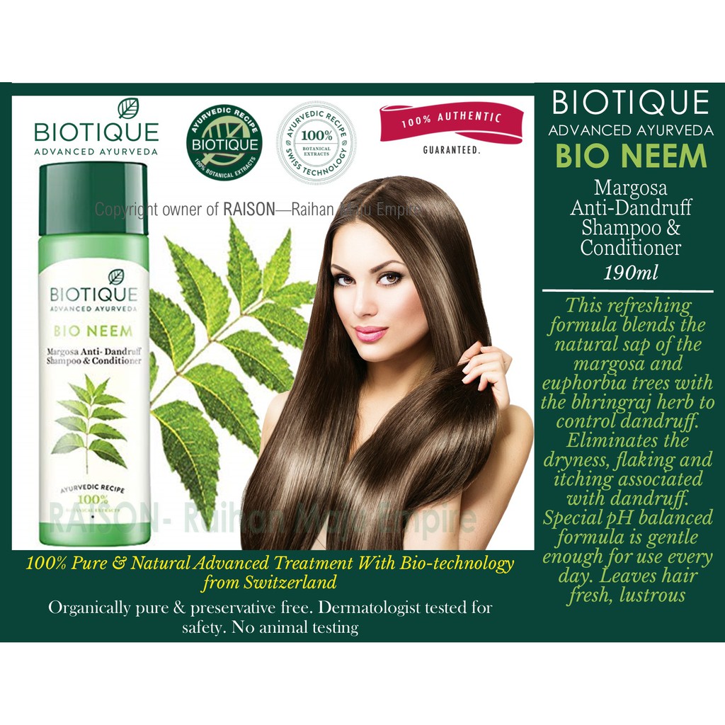 BIOTIQUE ADVANCED (Limited Time Offer) BIO NEEM Margosa Anti-Dandruff ...