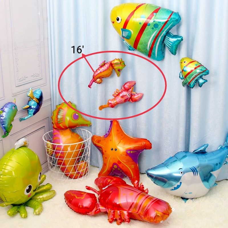 small size 16' OCEAN FISH THEMA BALLON PARTY FOIL ikan laut sea ...