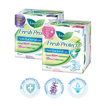 LAURIER Fresh Protect Ultra Slim 30cm 12s / Laurier Slimguard Sanitary ...