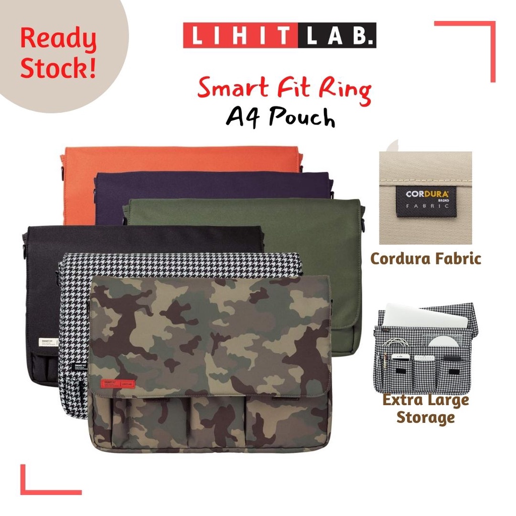 Lihit Lab SMART FIT Ring Carrying Pouch A4 Size Extra Storage | Shopee ...