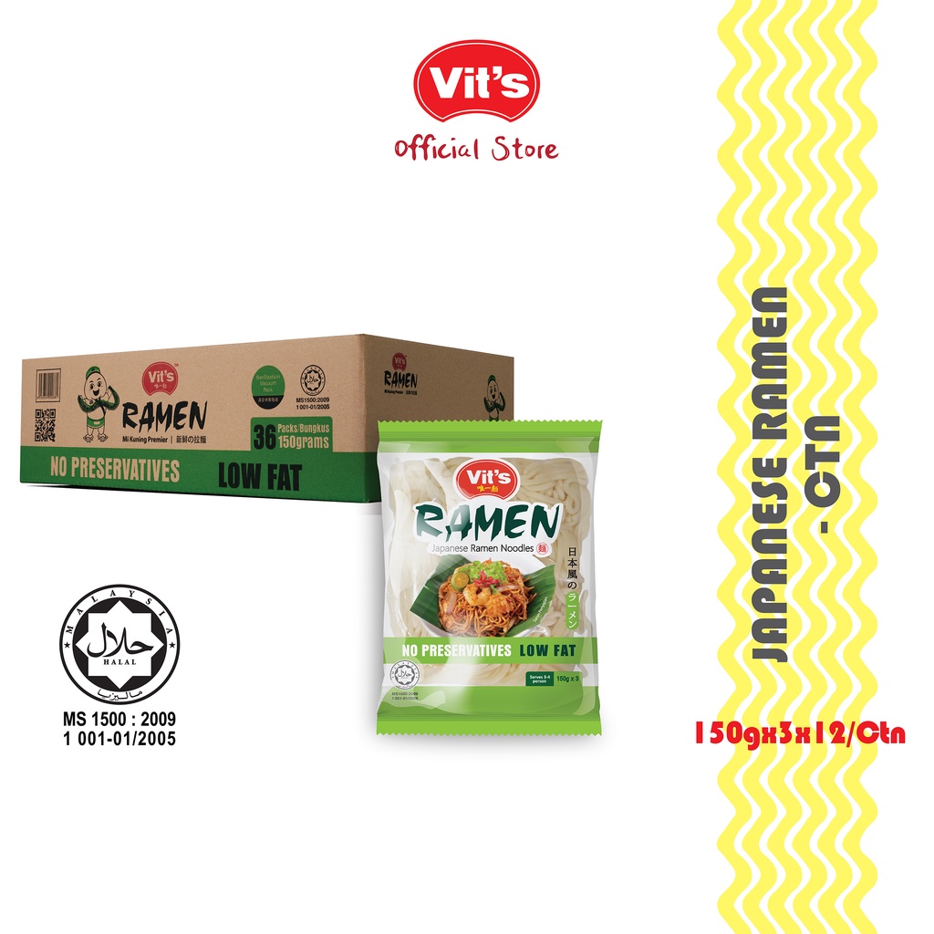 (Carton) Vit's Fresh Japanese Ramen (150g x 12packs x 3packets ...