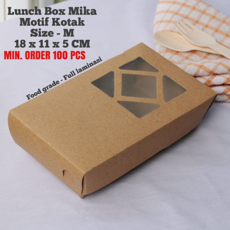 Paper LUNCH BOX size: M square window (Buy PER 100pcs) | Shopee Malaysia