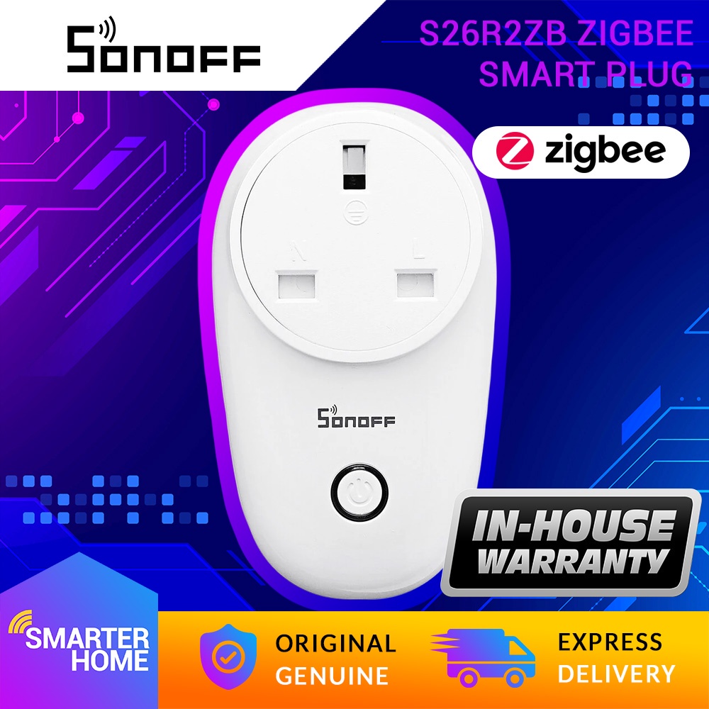 ⚡️ SONOFF S26R2ZB ZigBee Wireless Smart Plug/Socket (UK) App Controlled Timer Switch Voice ...