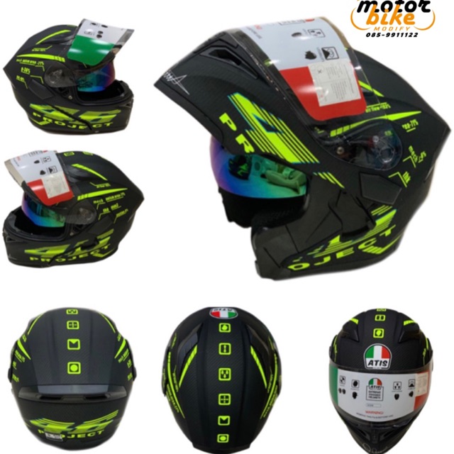 Full Face Helmet With Chin Lift 2 Layers Of Glasses | Shopee Malaysia