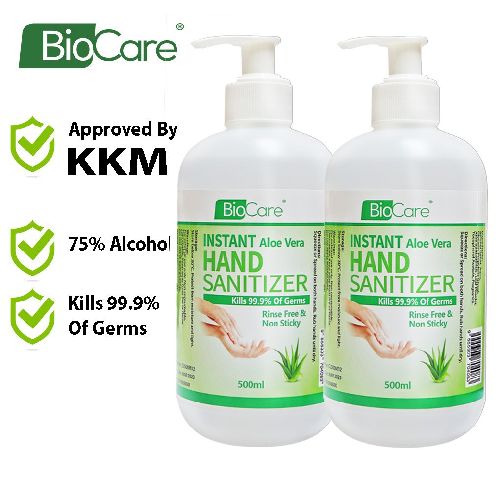 [Rdy Stock] 2 x 500ml Biocare Instant Hand Sanitizer / Sanitiser Liquid ...