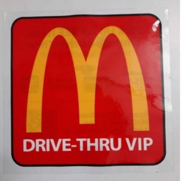 McDonald's DRIVE THRU VIP Sticker | Shopee Malaysia