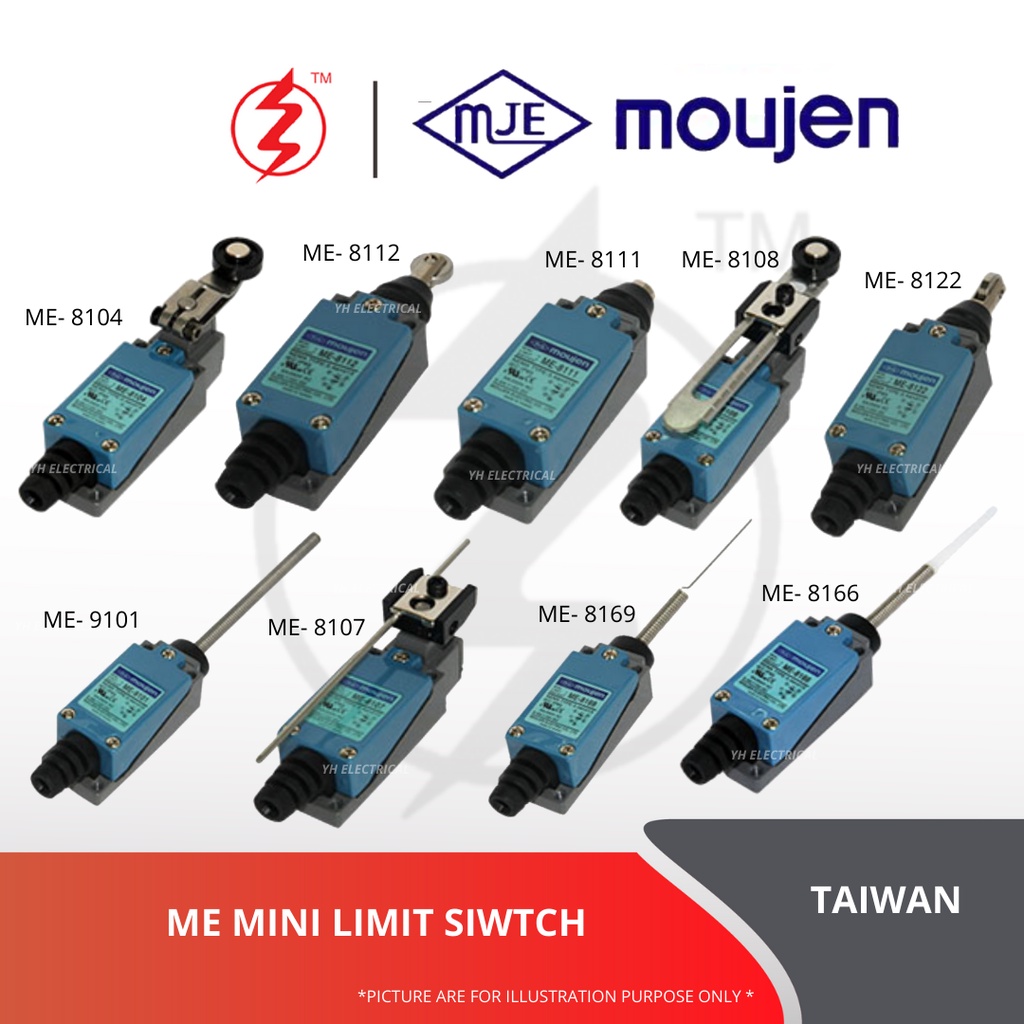 Taiwan Moujen ME Limit Switch ME-8104, 8107, 8108, 8111, 8112, 8122, 8166, 9101 / Mini Micro ...