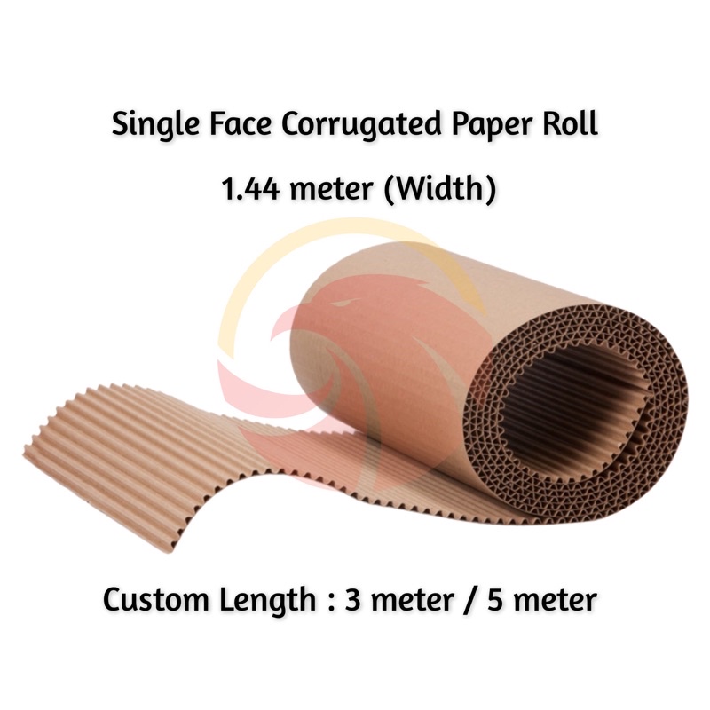 Single Face Corrugated Paper Roll ( 1.44m x 3m / 5m ) Paper Wrapping ...
