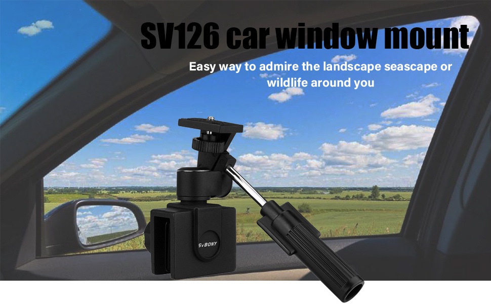SVBONY SV126 Car Window Mount Adjustable Vehicle Clamp Mount Compact ...