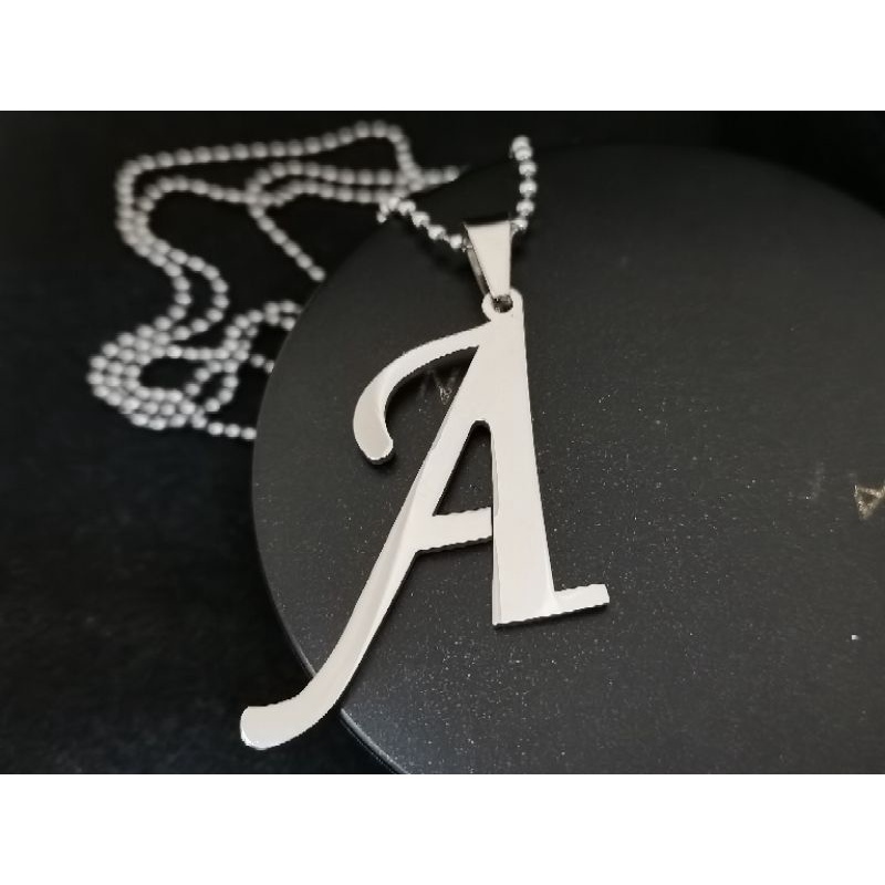 Stainless steel 35mm Alphabet Letters men's pendant with 2.0mm ball ...