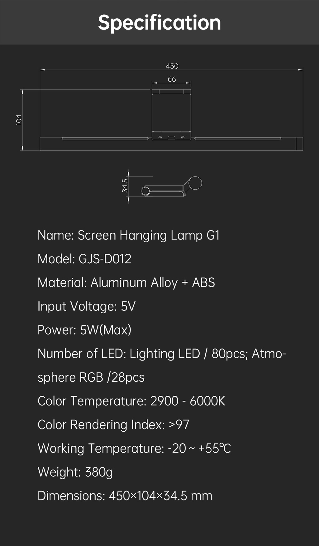 LYMAX Musical Rhythm High Colour Screen Hanging Lamp With RGB Backlight ...