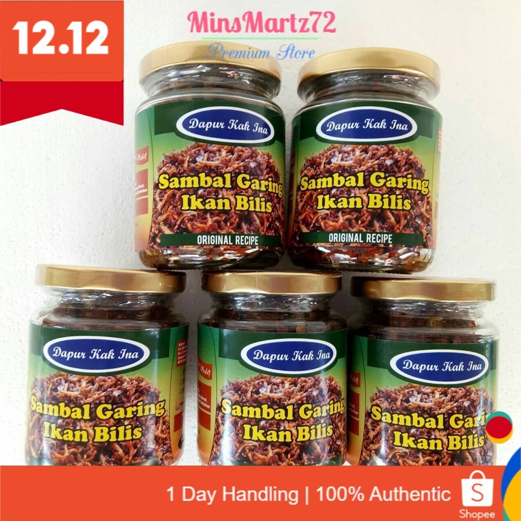Dapur Kak Ina Sambal Garing Ikan Bilis Original Recipe (80gram) | Shopee Malaysia
