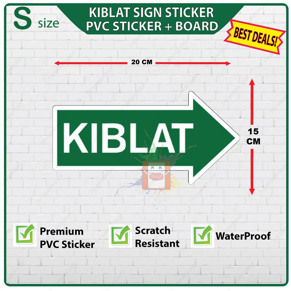 Kiblat Sign, Surau Signage PVC Sticker | Shopee Malaysia