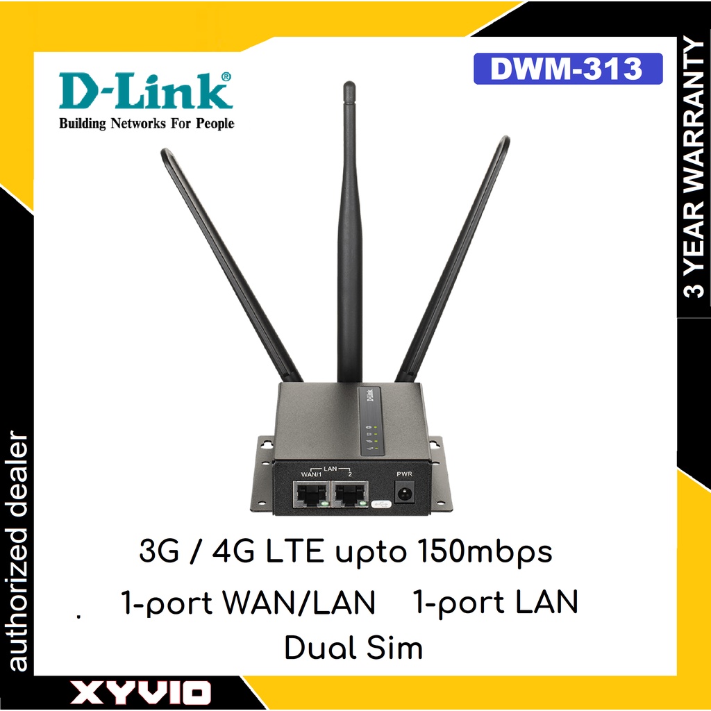 D-LINK DWM-313 4G LTE Dual Sim Industrial Mobile VPN Router ( DWM-312 ...
