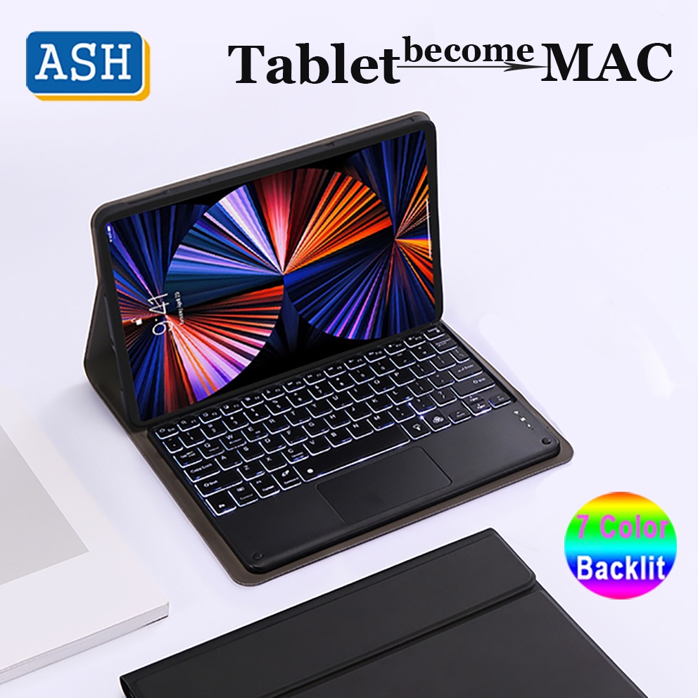 ASH Realme Pad 10.4 Backlit Touchpad Bluetooth Keyboard Case Slim Flip ...